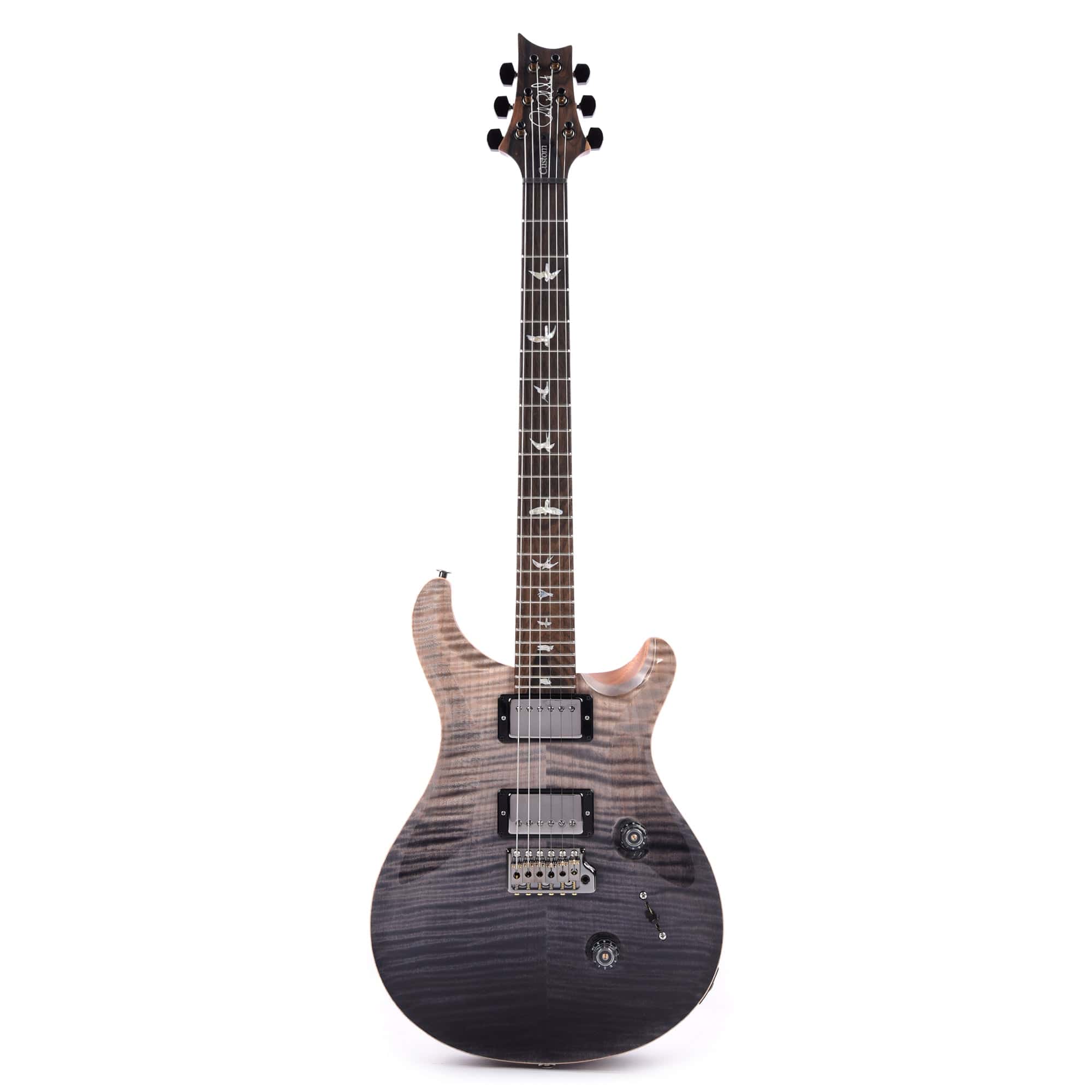 PRS Wood Library Custom 24 10-Top Flame Gray Black Fade w/Ziricote Fin ...