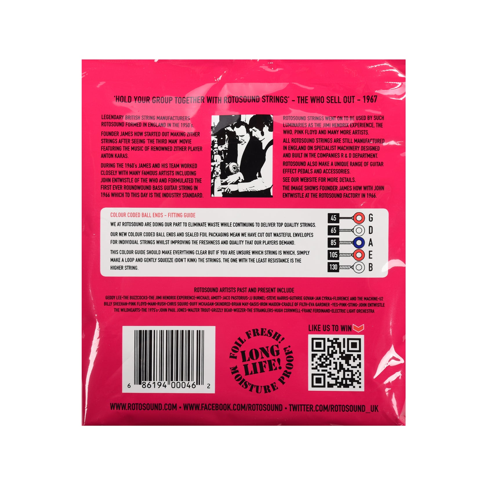Rotosound RB45-5 Roto 5-String Bass Strings 45-130 – Chicago Music Exchange
