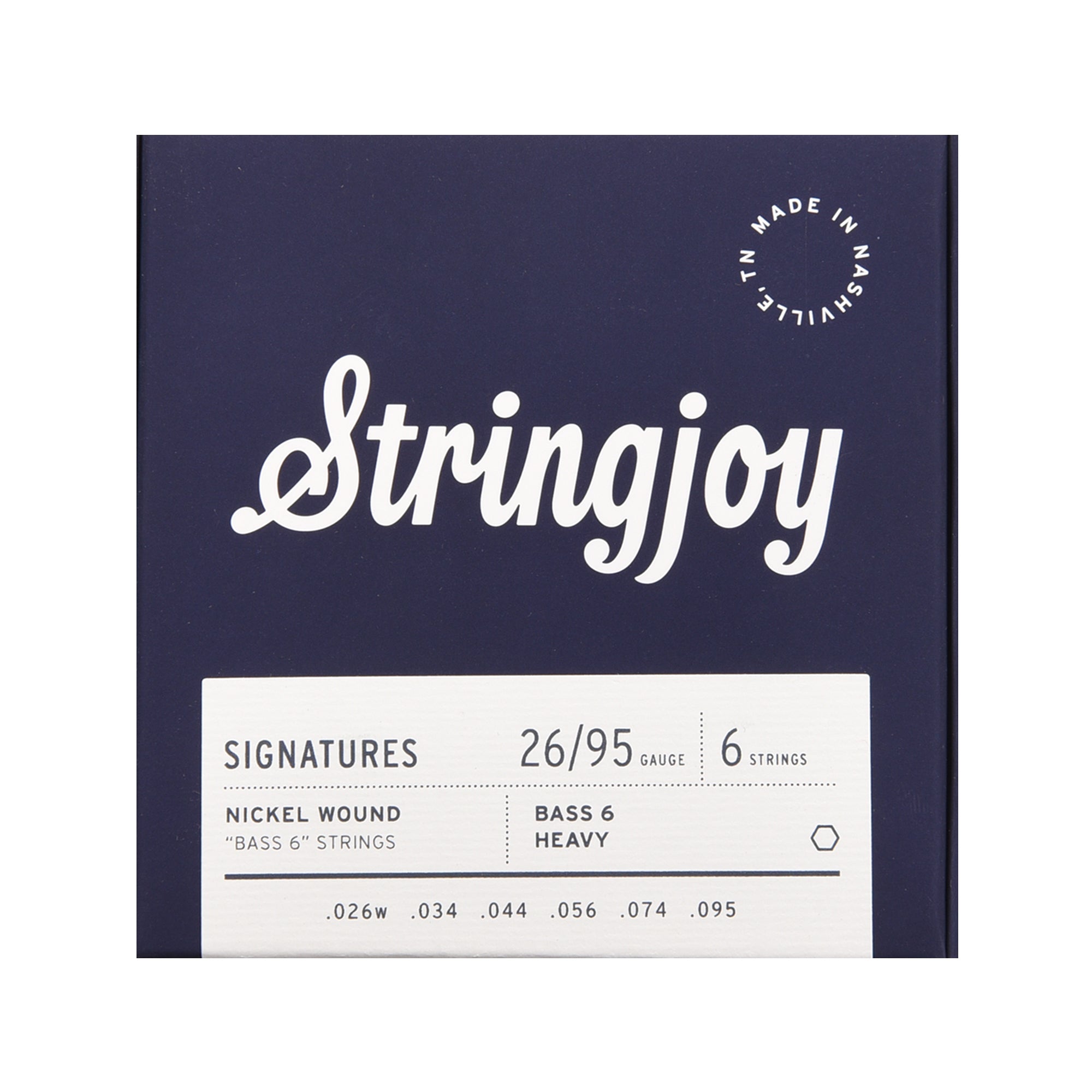 Stringjoy Signatures Bass VI Balanced Heavy Gauge 26-95 Nickel Wound G ...