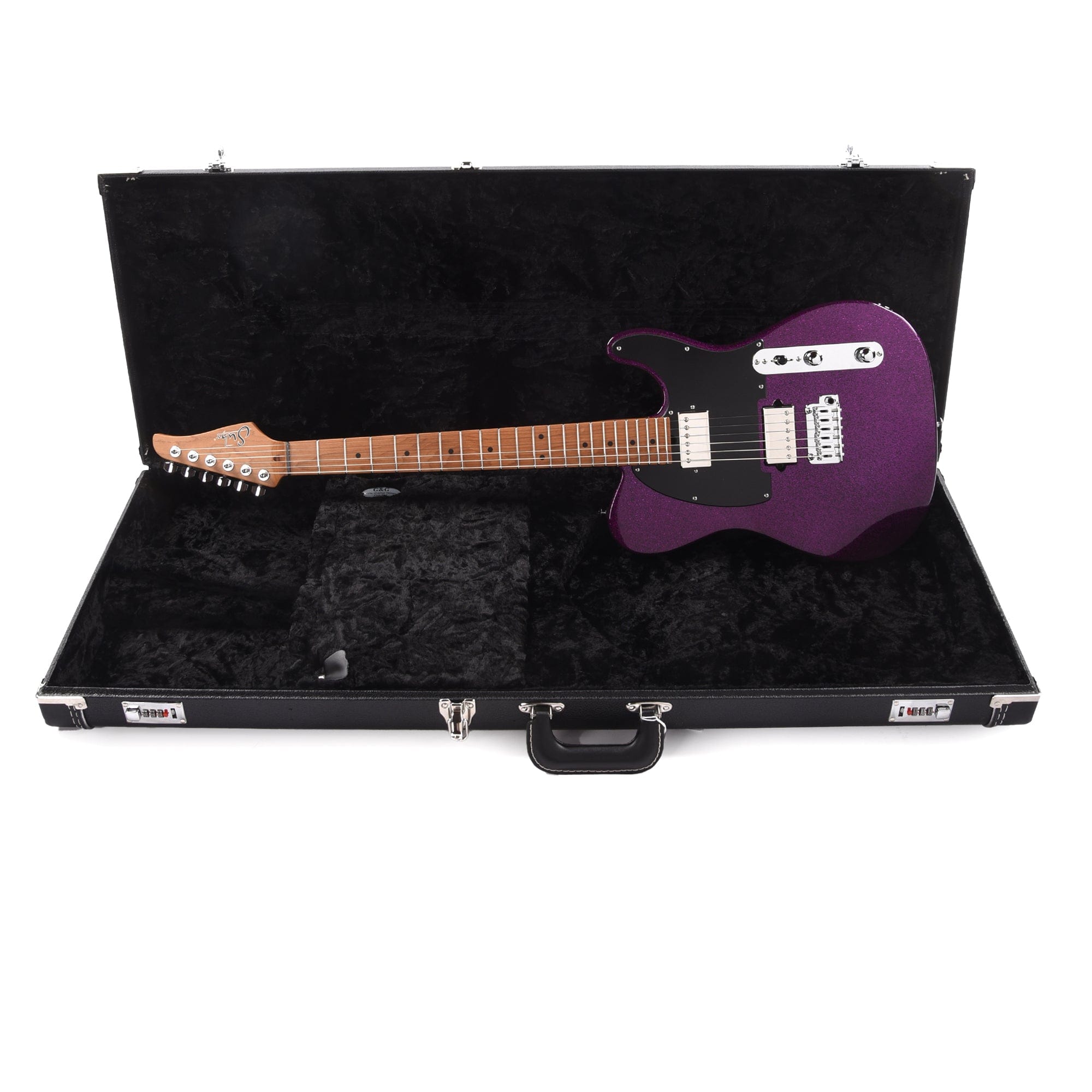 Suhr Custom Classic T Paulownia HH Purple Sparkle w/1-Piece Roasted Ma ...