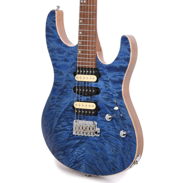 Suhr Custom Modern HSH Trans Blue w/CME Hand-Selected Angel Quilt Mapl ...