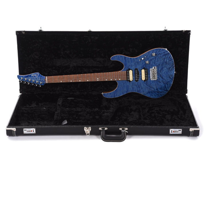 Suhr Custom Modern HSH Trans Blue w/CME Hand-Selected Angel Quilt Mapl ...