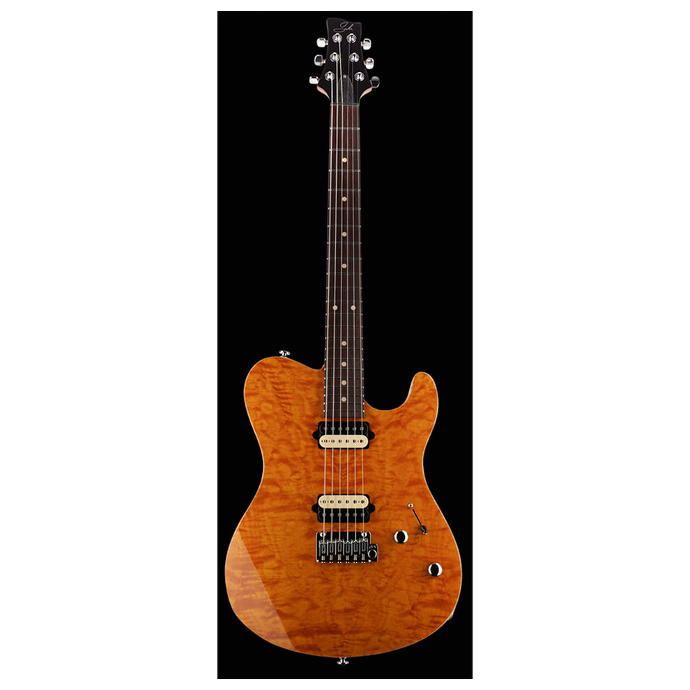 Suhr Oso Short Scale Alder w/Figured Curly Maple Top Trans Amber ...