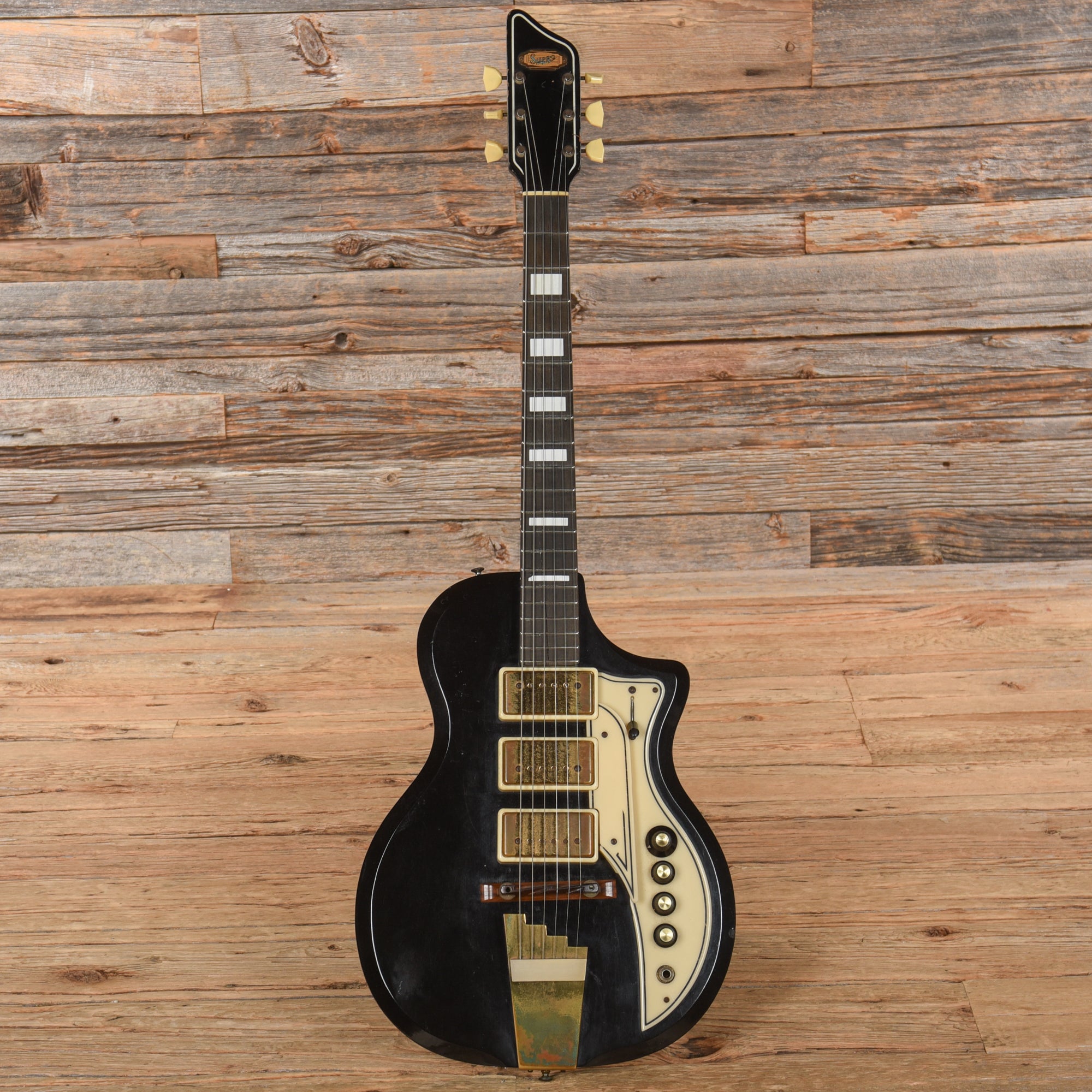 Supro Triple-Tone Guitar Model 1575 Black 1959 – Chicago Music Exchange