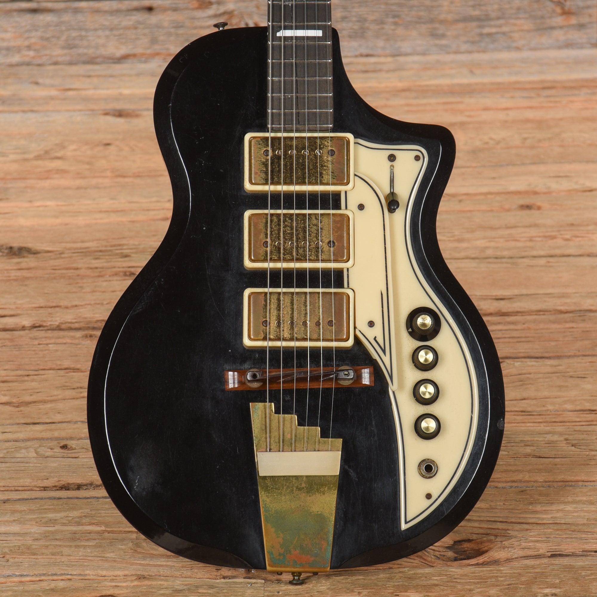 Supro Triple-Tone Guitar Model 1575 Black 1959 – Chicago Music Exchange