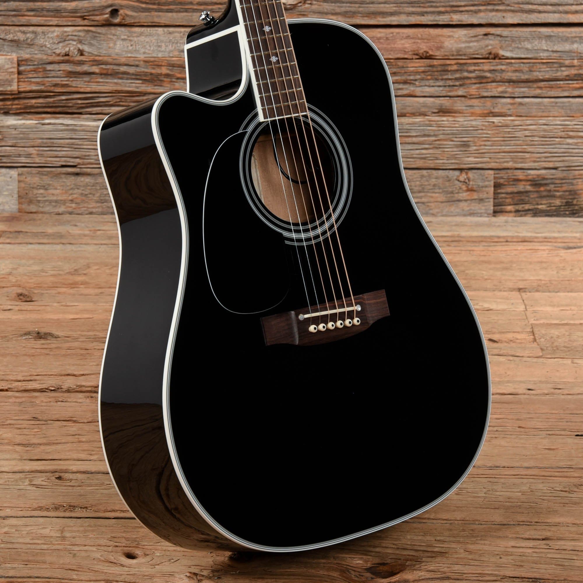 Takamine EF341SC Dreadnought Black LEFTY – Chicago Music Exchange