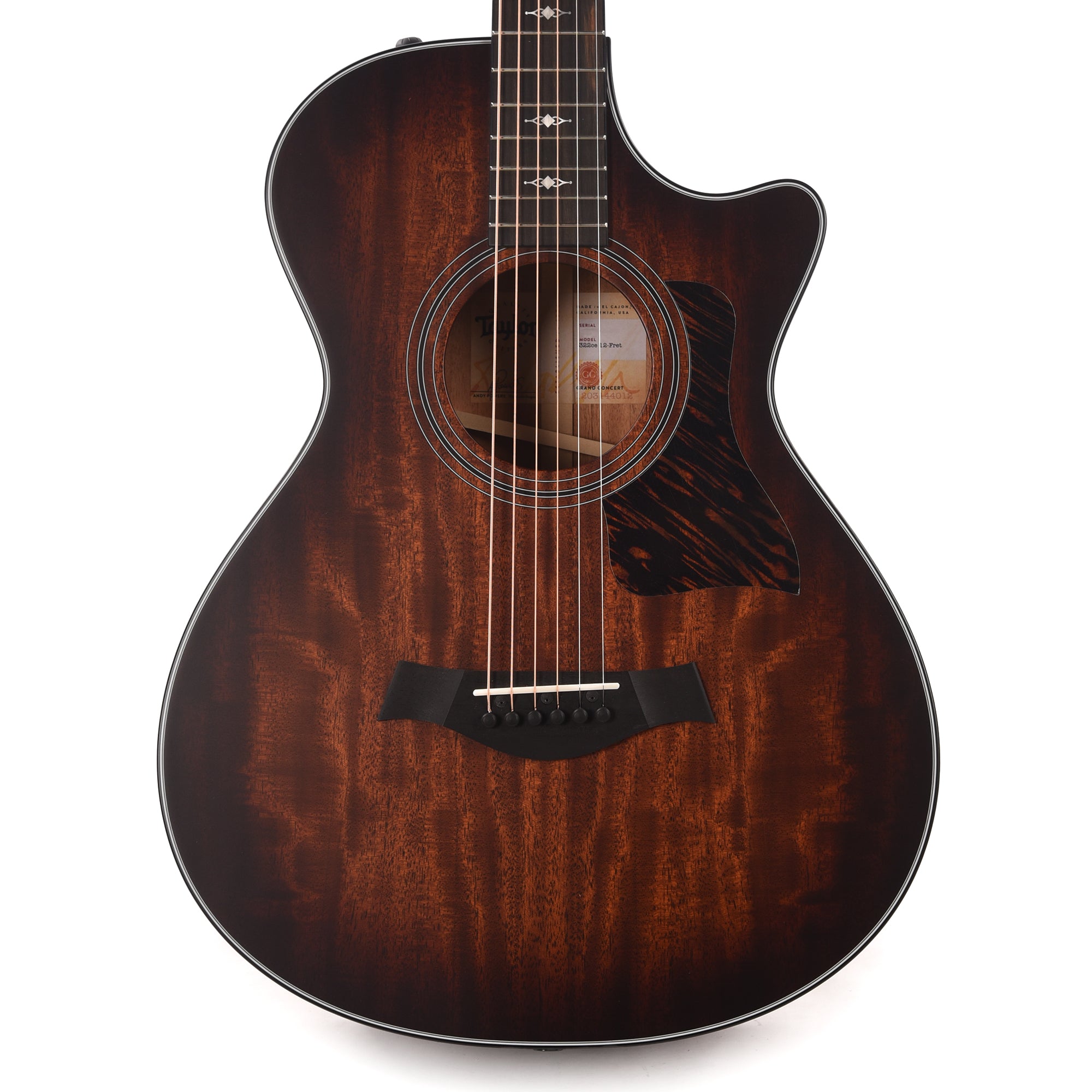 Taylor 322ce 12-Fret Grand Concert Mahogany Shaded Edgeburst – Chicago ...