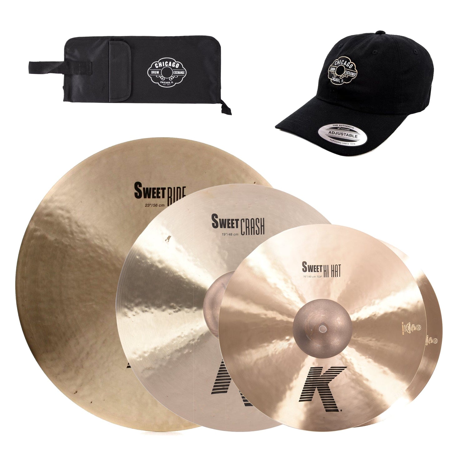 Zildjian 16/19/23" K Sweet Cymbal Set w/CDE Logo Hat & Stick Bag ...