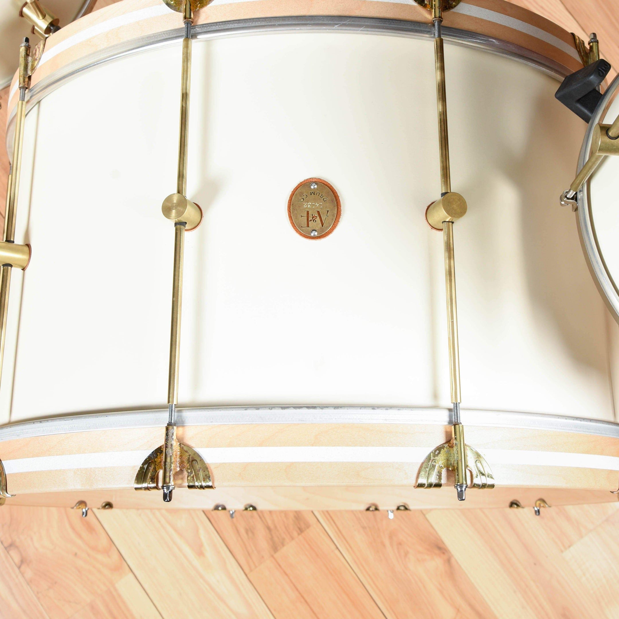 A&F Drum Co. 14/18/26 3pc. Maple Club Drum Kit Antique White 1901 Limi ...