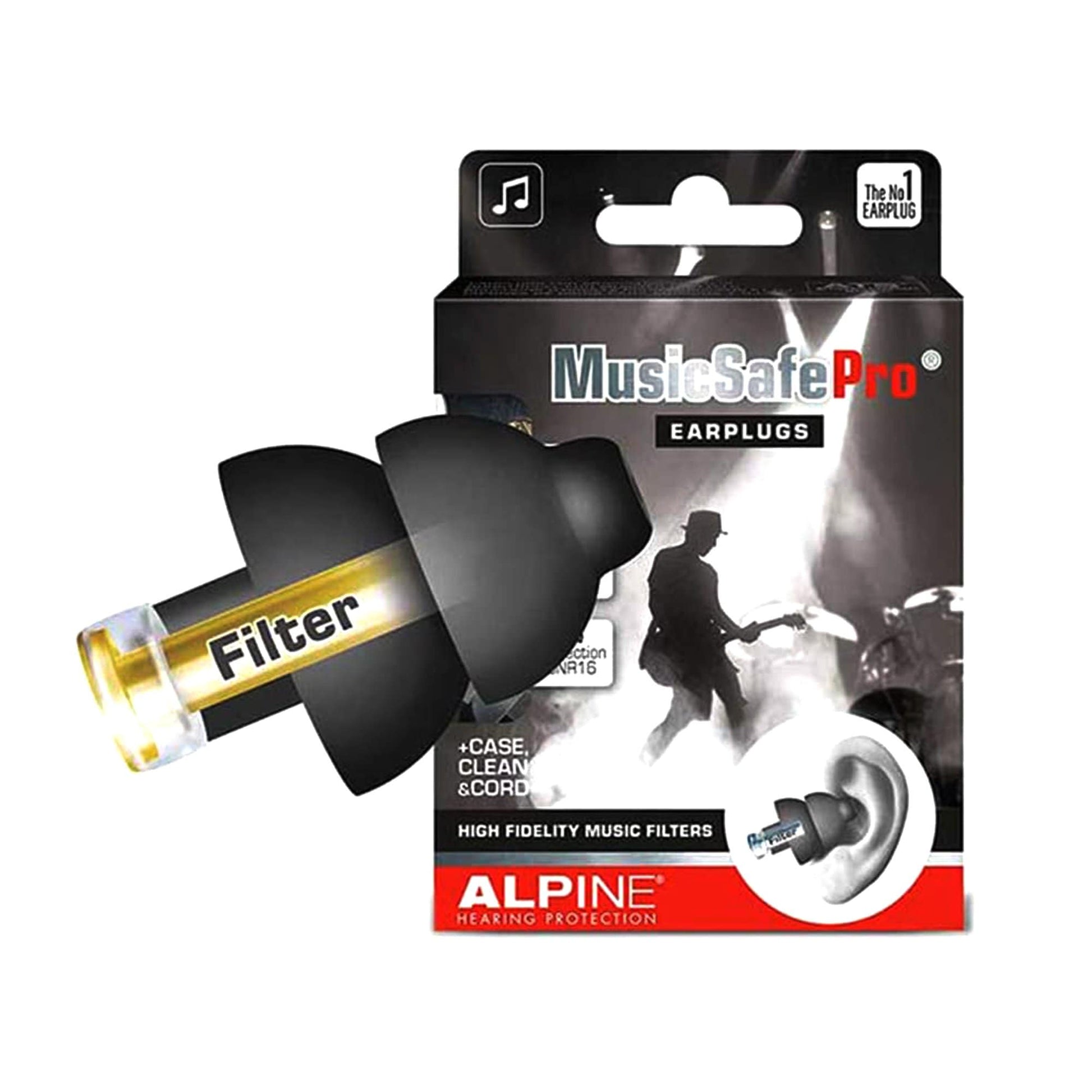 Alpine Hearing Protection Musicsafe Pro Earplugs Black – Chicago Music ...
