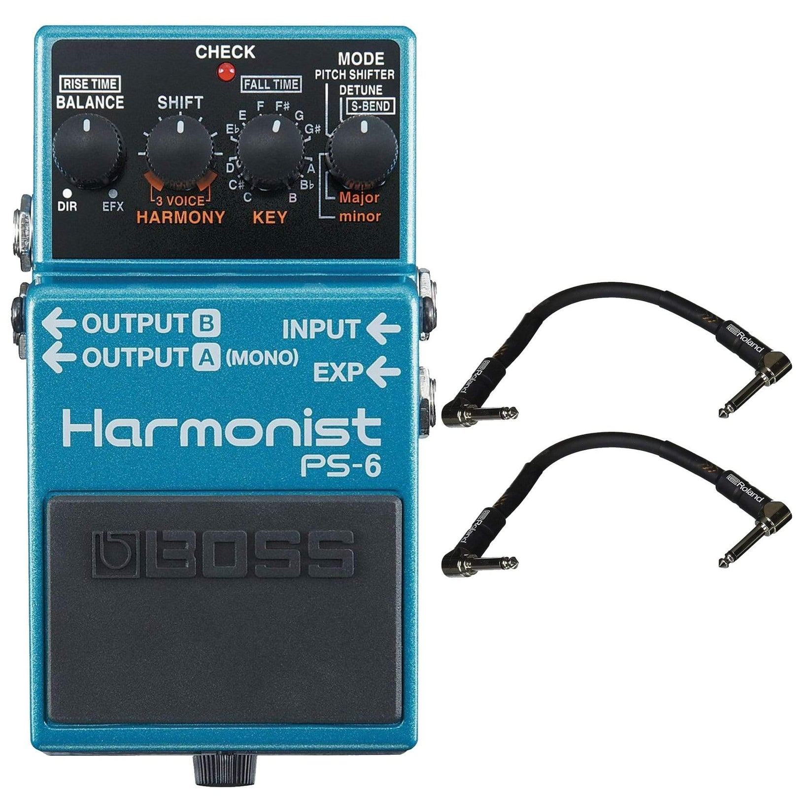 Boss PS-6 Harmonist Bundle w/ 2 Roland Black Series 6 inch Patch Cable ...