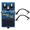 Boss BD-2 Blues Driver Bundle w/ 2 Roland Black Series 6 inch Patch Ca ...