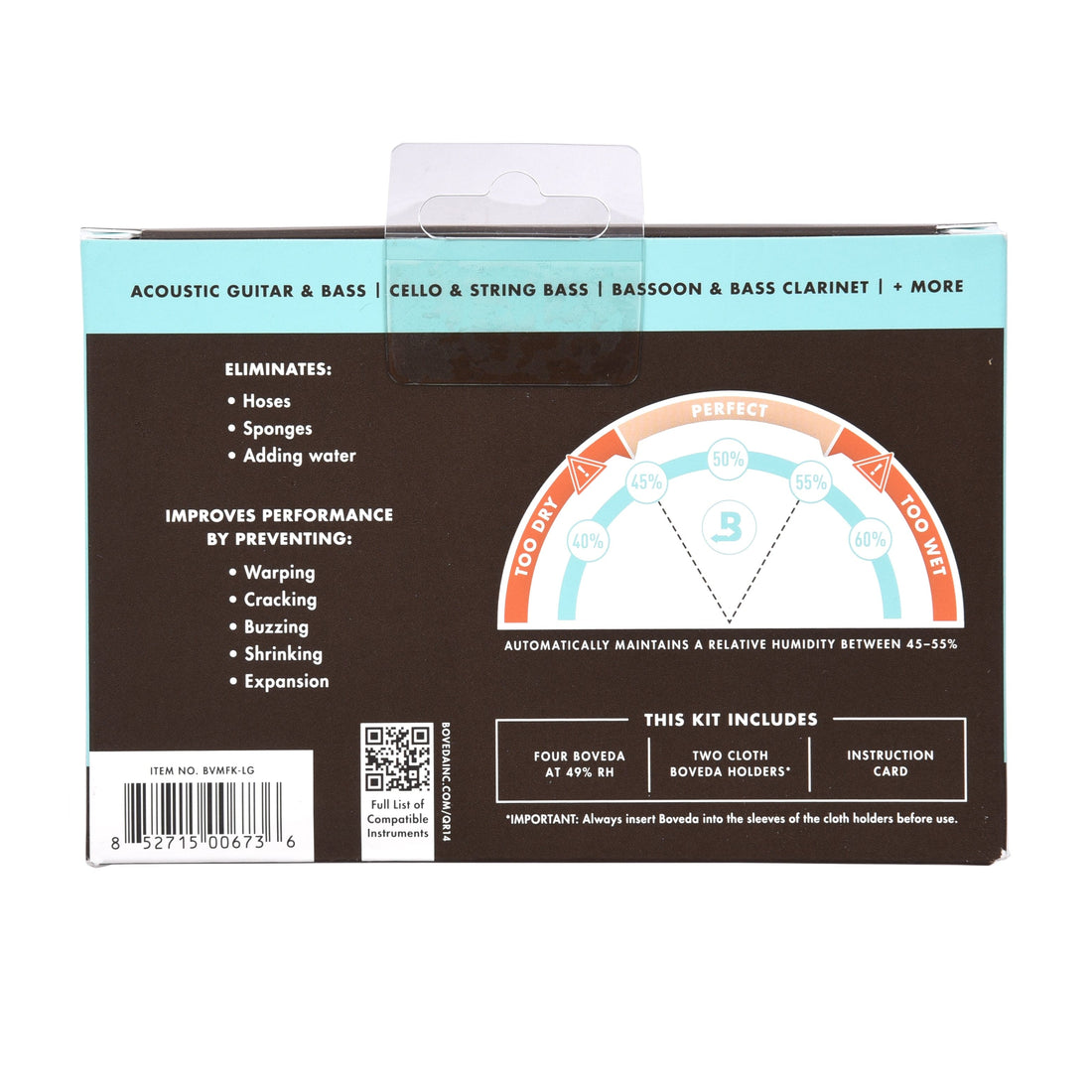 Boveda 2-Way Humidity Control Kit Large 49% RH Size 70 – Chicago Music ...