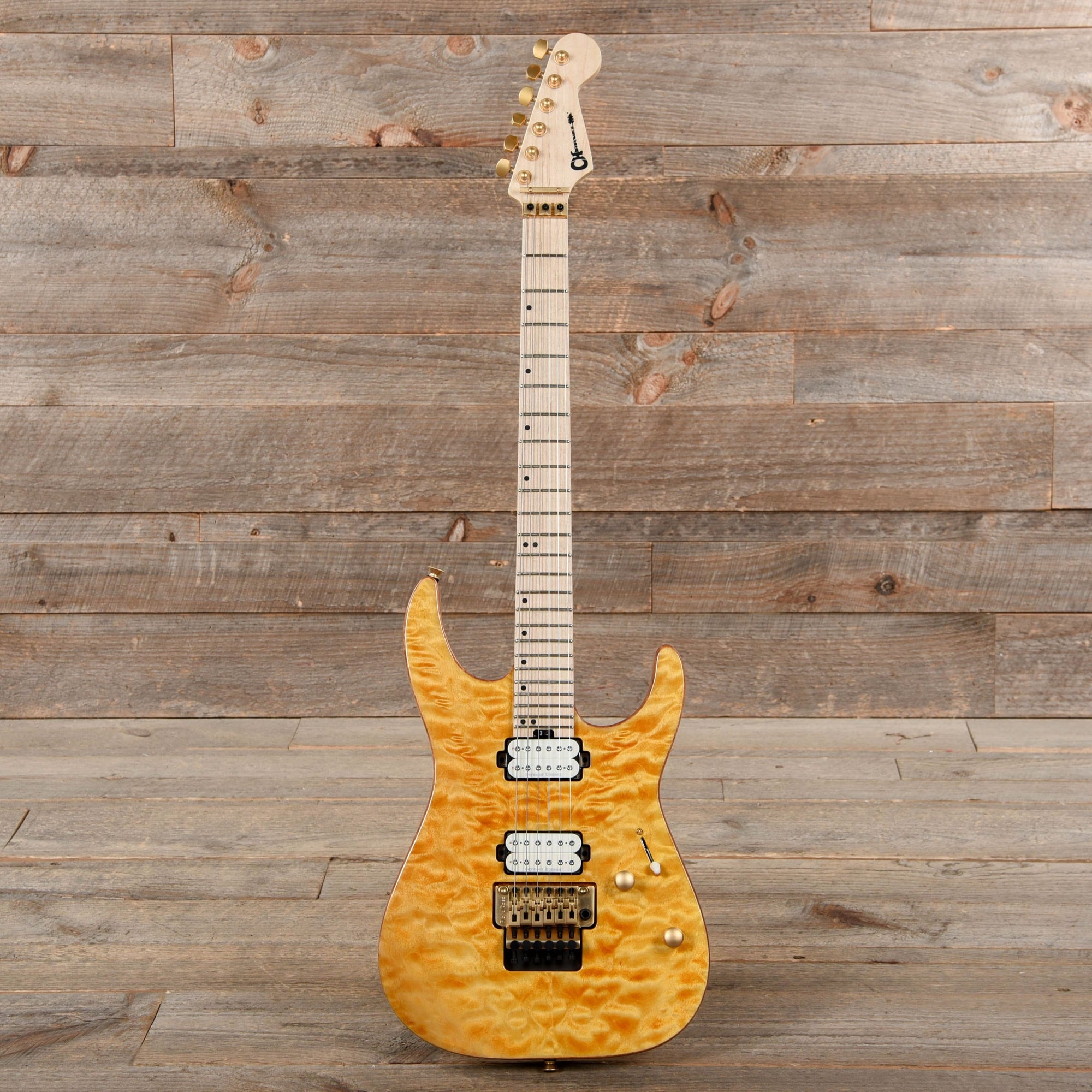 Charvel Pro-Mod DK24 HH FR M Mahogany Quilt Maple Dark Amber – Chicago ...