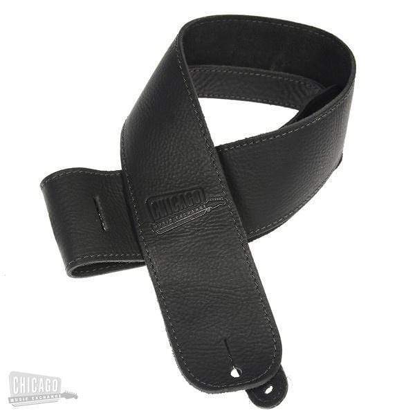 Chicago Music Exchange Logo Leather Strap Black