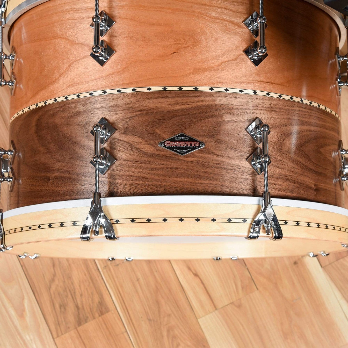 Craviotto 12/16/20x12 3pc. Stacked Solid Cherry/Walnut Satin Drum Kit – Chicago Music Exchange