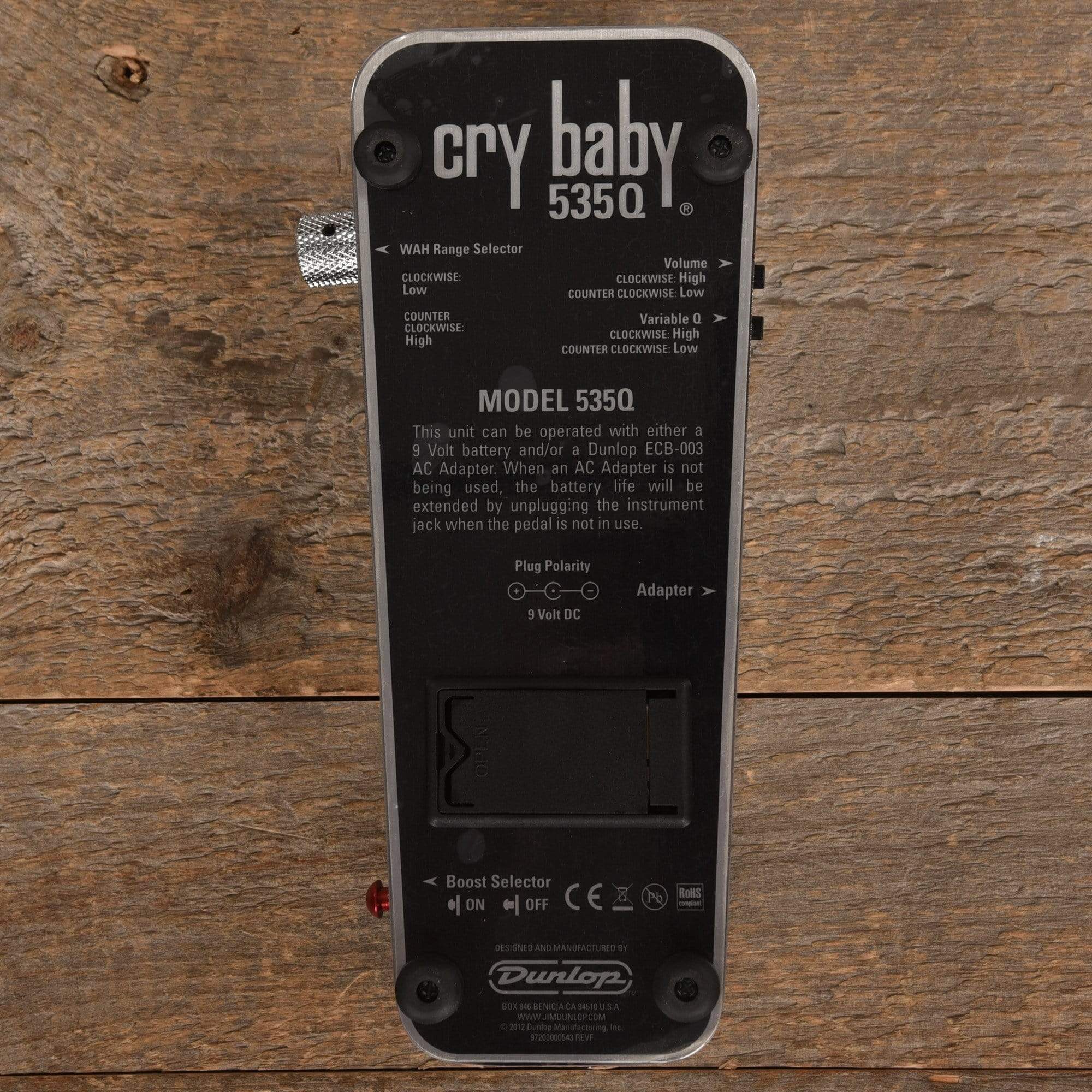 Dunlop 535Q-C Cry Baby Wah Chrome – Chicago Music Exchange