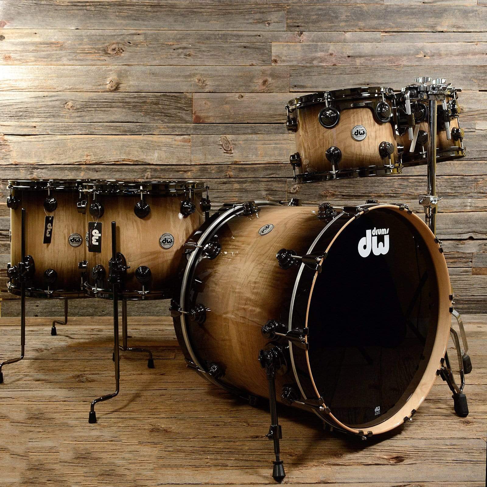 DW Collector's Series 10/12/14/16/22 5pc. Exotic Drum Kit Natural to C ...
