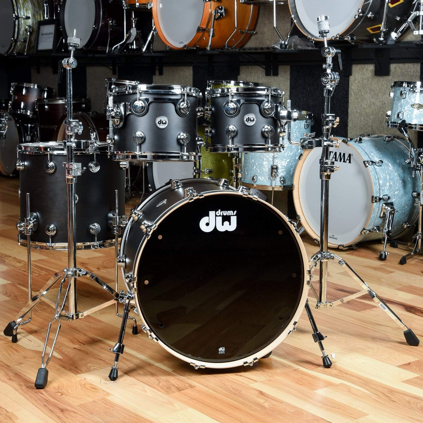 DW Collector's Series 10/12/16/22 4pc. Maple Drum Kit Ebony Satin Oil ...