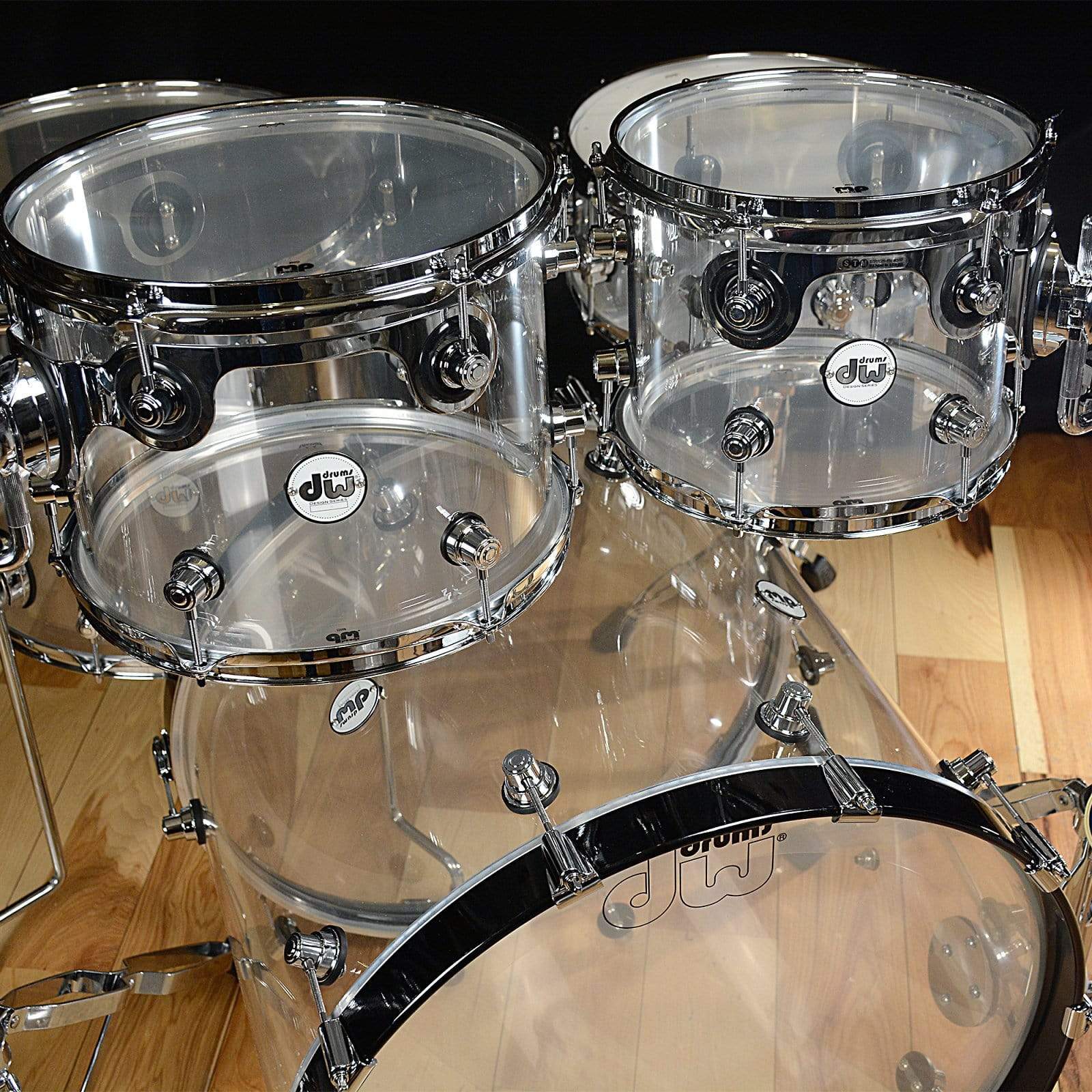 DW Design Series 10/12/16/22/5.5x14 5pc. Acrylic Drum Kit Clear ...