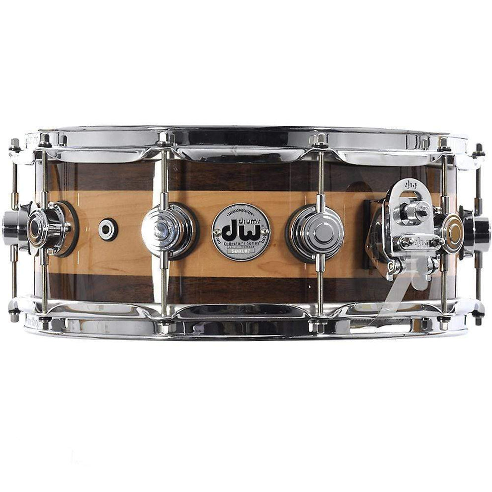 DW 5x14 Super Solid Edge Collector's Snare Drum Natural Lacquer over M ...