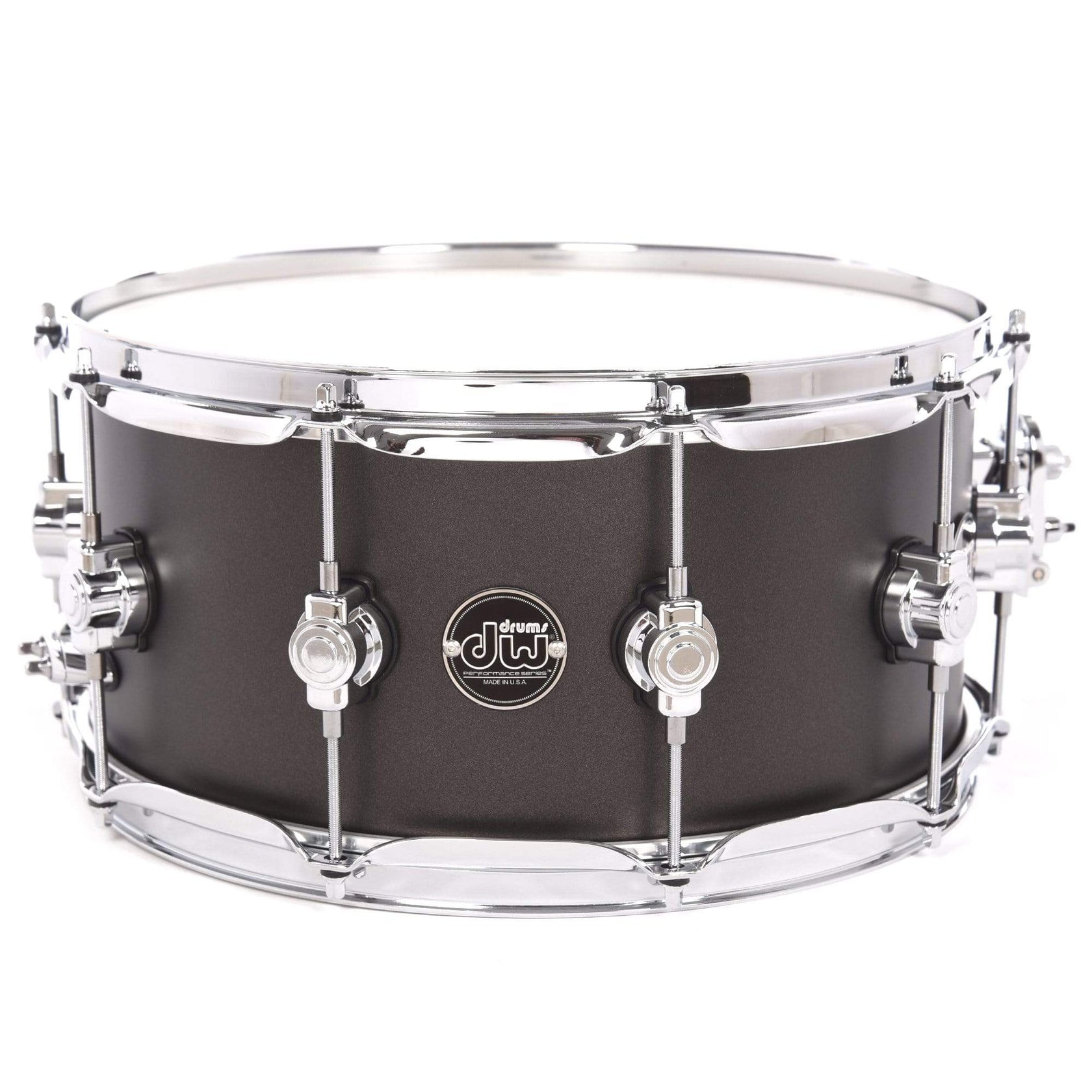 DW 6.5x14 Performance Series Snare Drum Charcoal Metallic Hard Satin L ...