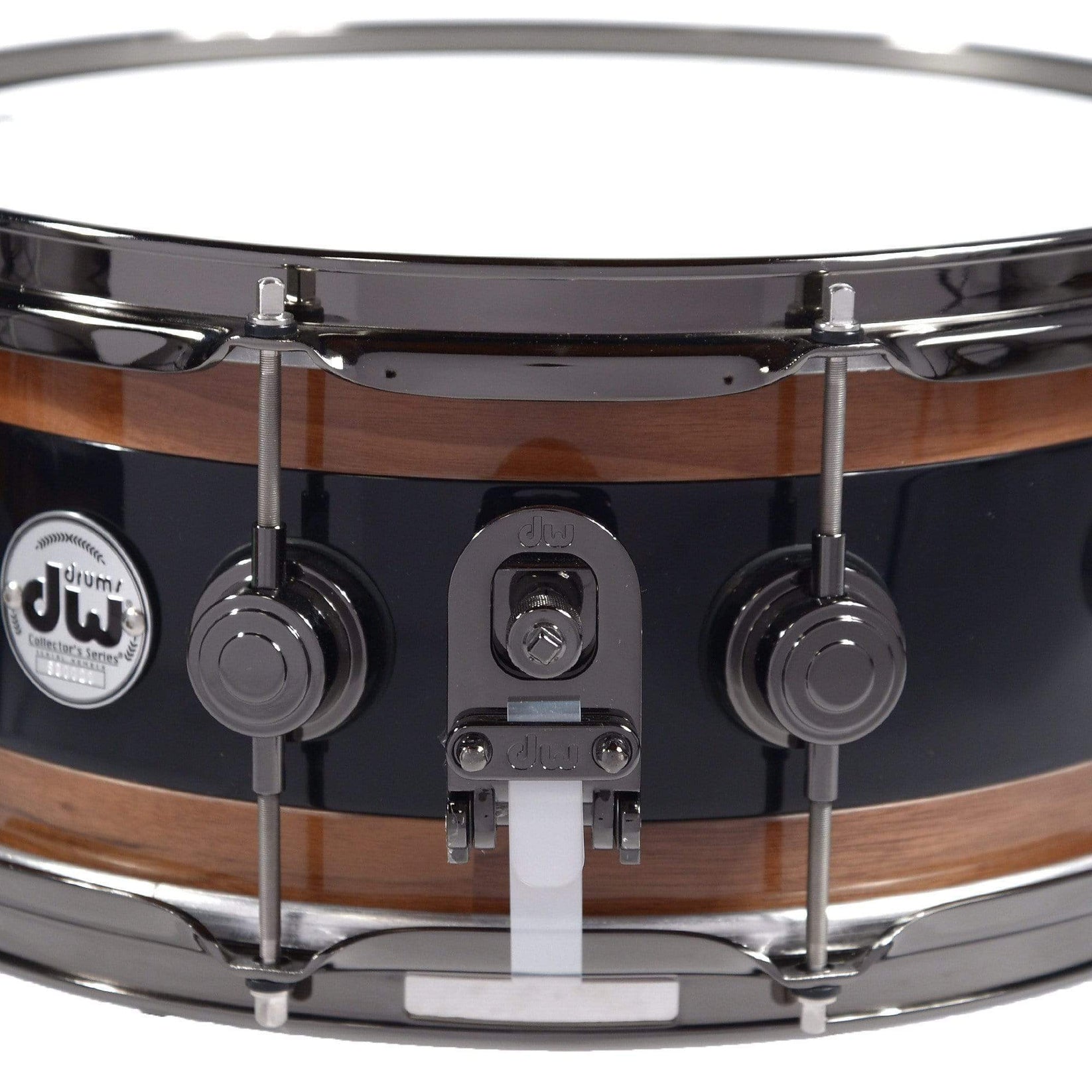 DW 6x14 Reverse Edge Snare Black Core Walnut w/Black Nickel Hdw ...
