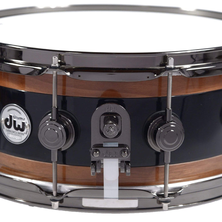 DW 6x14 Reverse Edge Snare Black Core Walnut w/Black Nickel Hdw ...