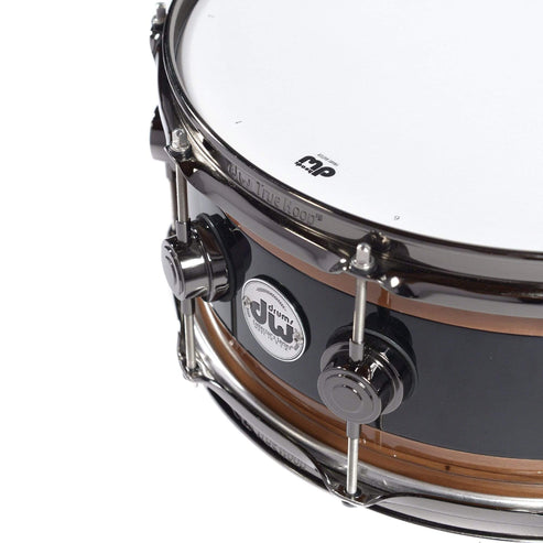 DW 6x14 Reverse Edge Snare Black Core Walnut w/Black Nickel Hdw ...