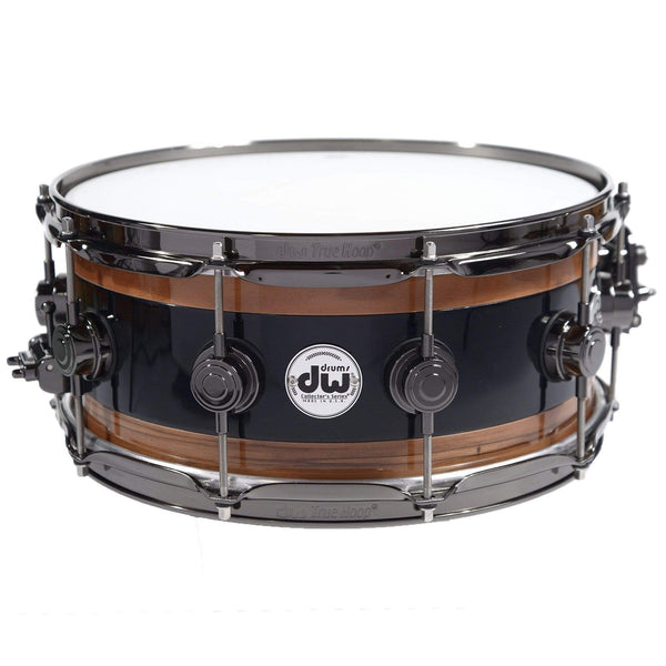 DW 6x14 Reverse Edge Snare Black Core Walnut w/Black Nickel Hdw ...