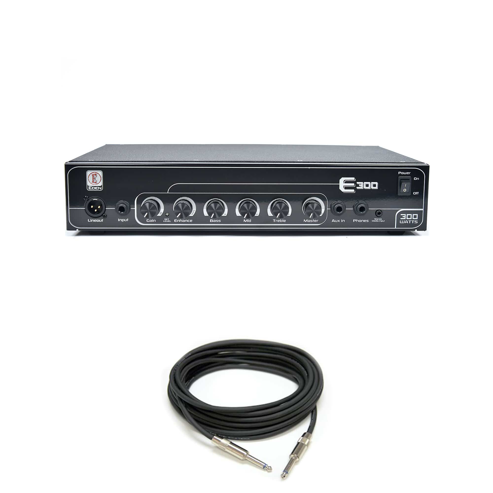 Eden 300W Head w/Stereo CD Input, Auto Compression, Enhance, 3 Band EQ ...