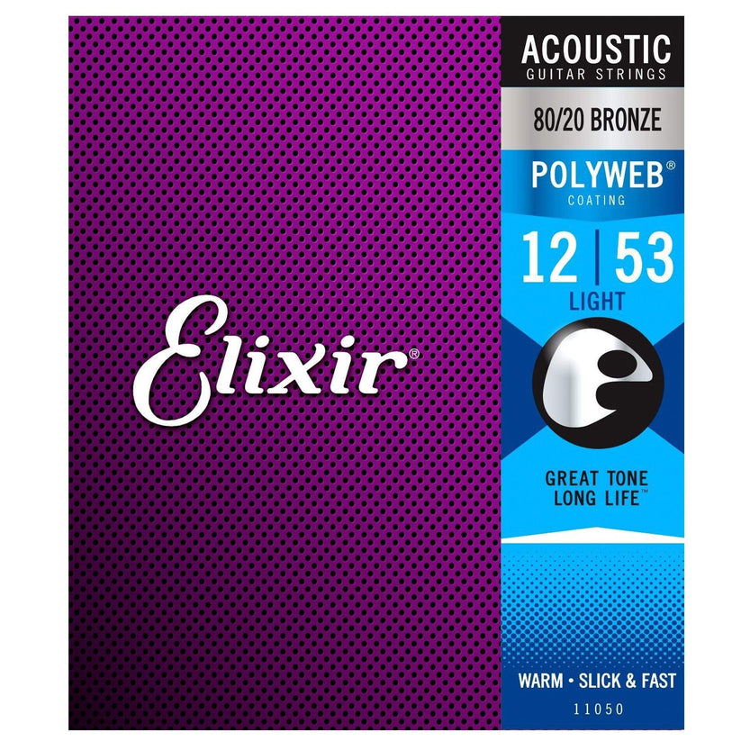 Elixir 11050 Acoustic 80/20 Poly Light 12-53 (12 Pack Bundle) – Chicago ...