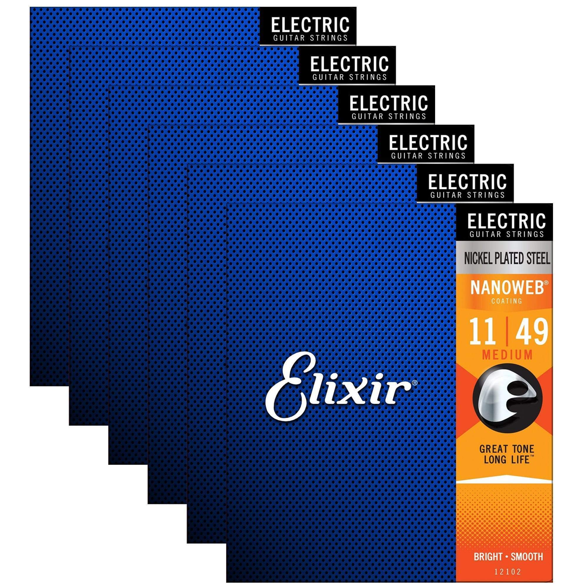 Elixir 12102 Electric Nano Medium 11-49 (6 Pack Bundle) – Chicago Music ...