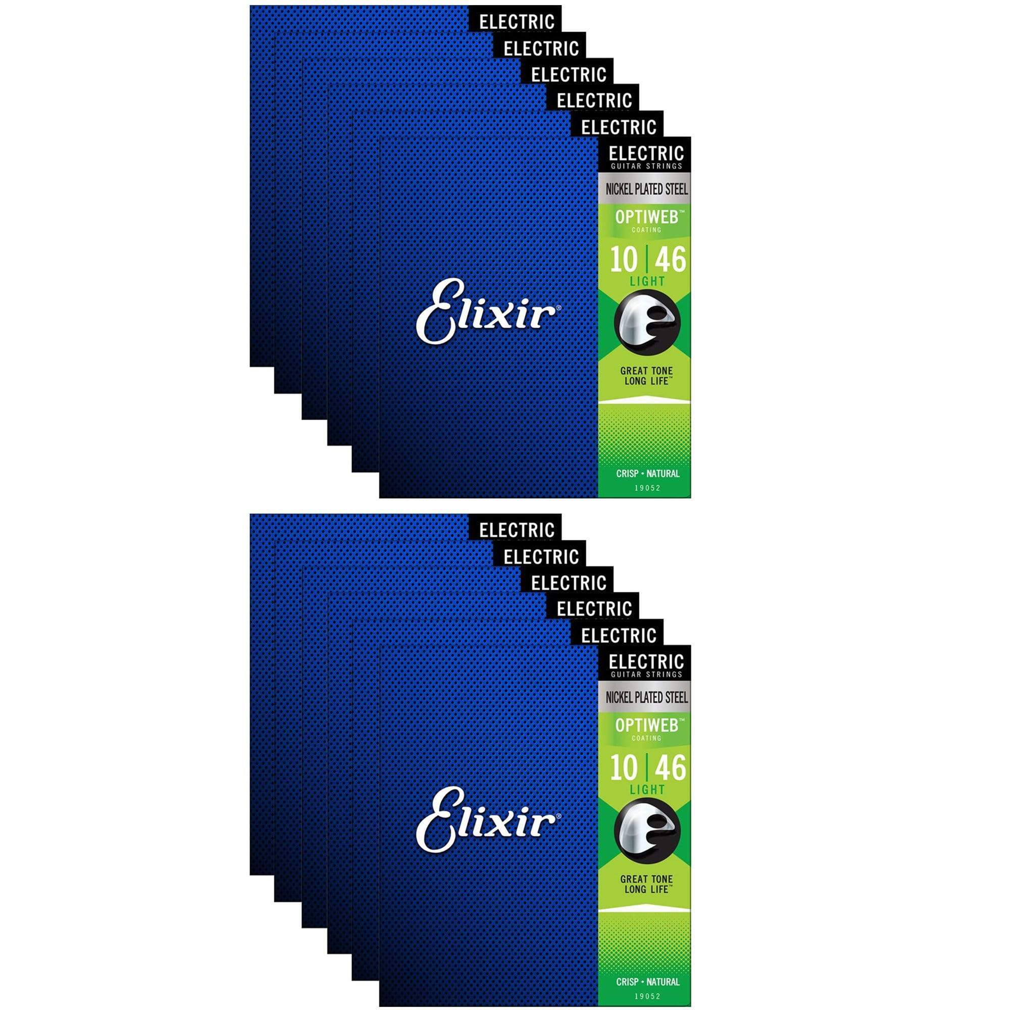 Elixir 19052 Optiweb Electric Guitar Strings Light 10-46 (12 Pack Bund ...