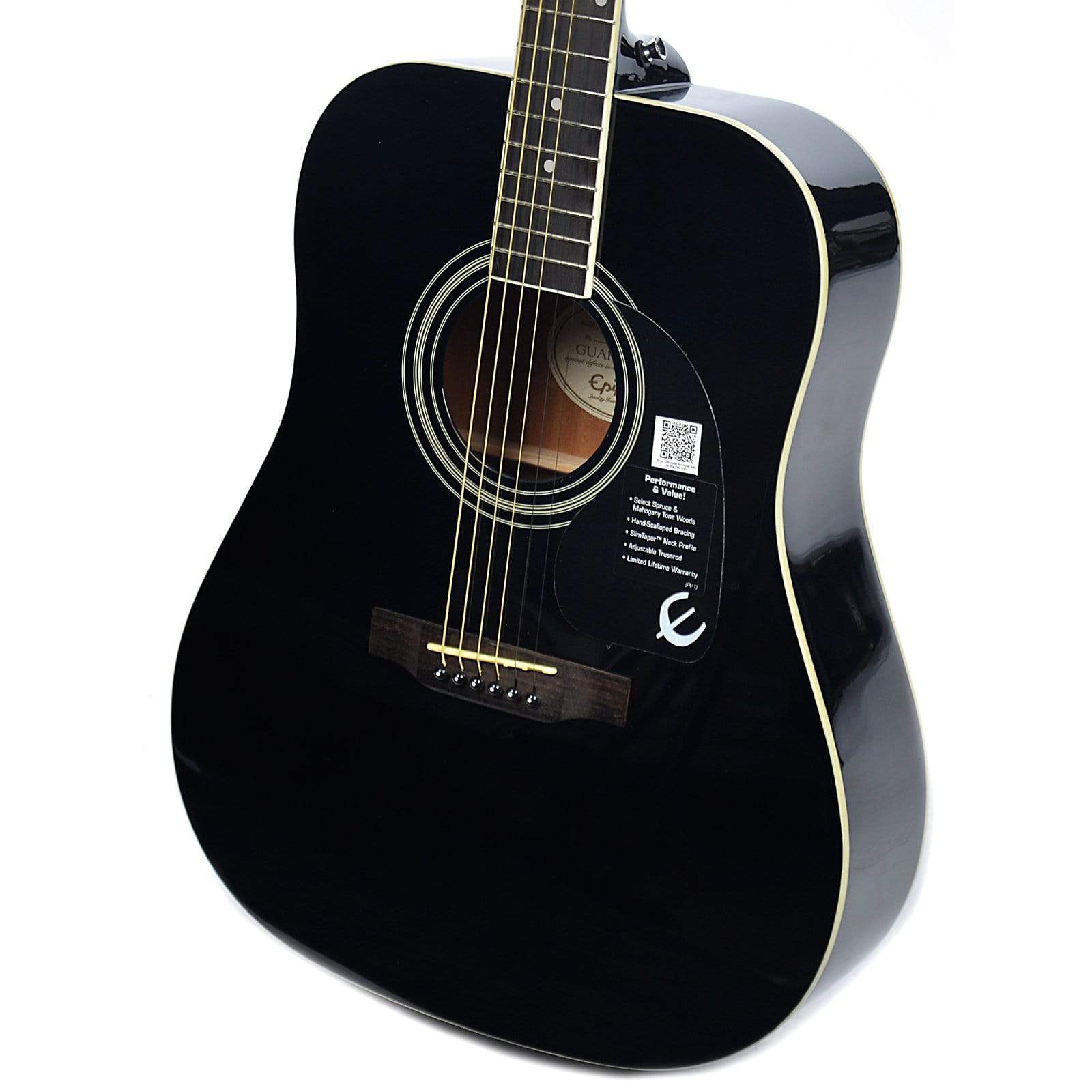 Epiphone Songmaker DR-100 Dreadnought Ebony – Chicago Music Exchange
