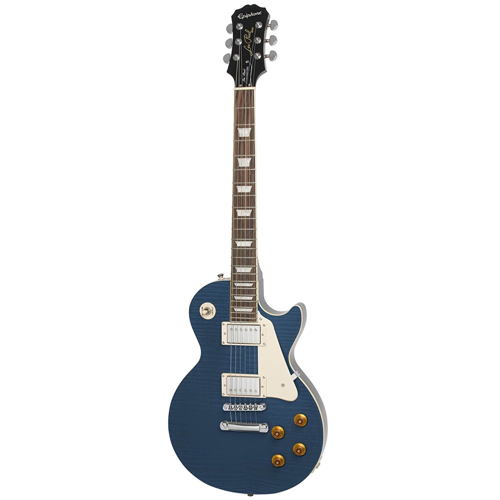 Epiphone Les Paul Standard Plus Top Pro Trans Blue Bundle W/ Hardshell ...
