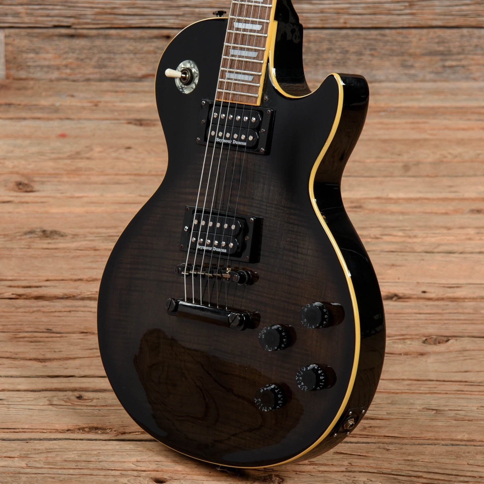 Epiphone Les Paul Standard Transparent Black 1997 – Chicago Music Exchange