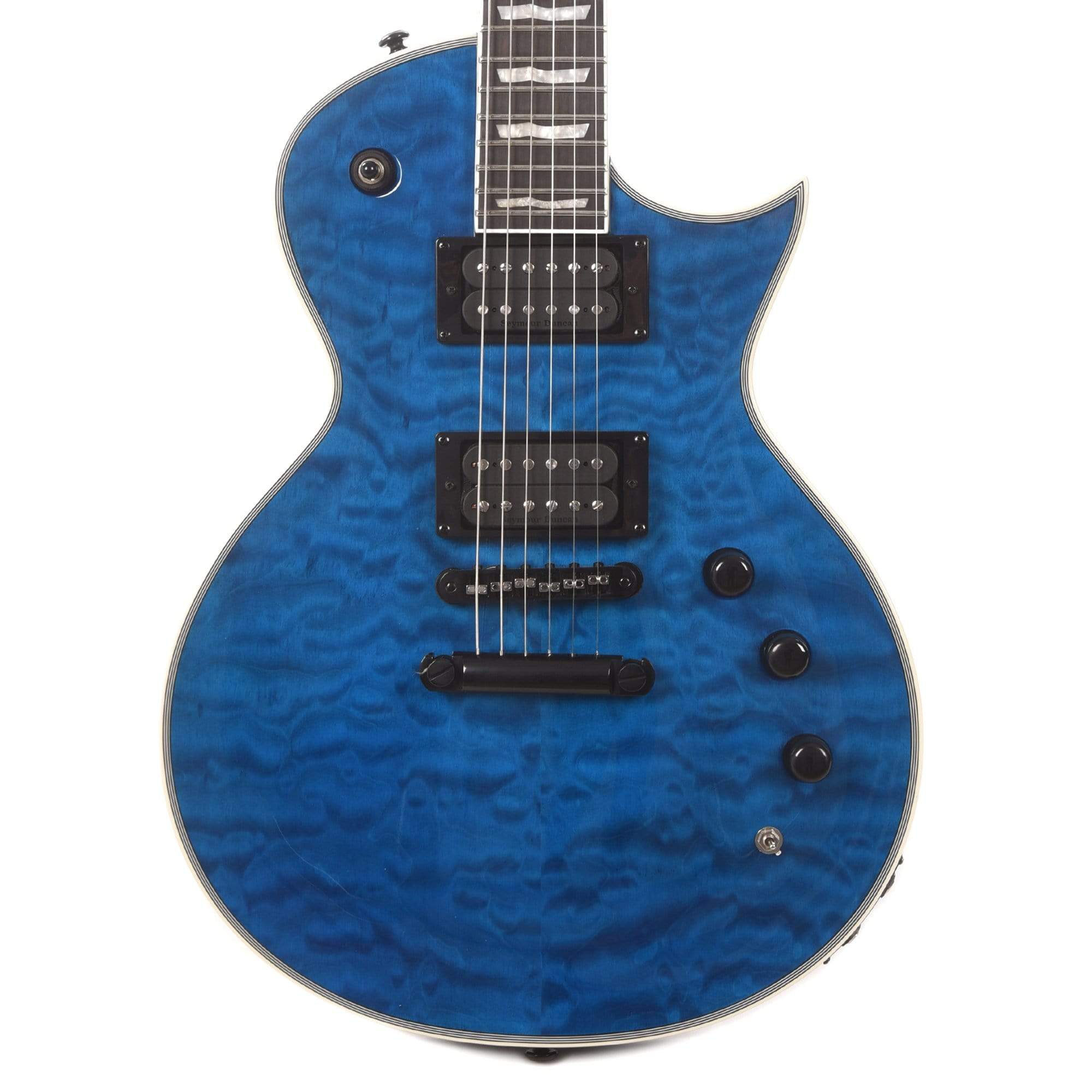 ESP LTD EC-1000 Piezo Quilted Maple See Thru Blue – Chicago Music Exchange