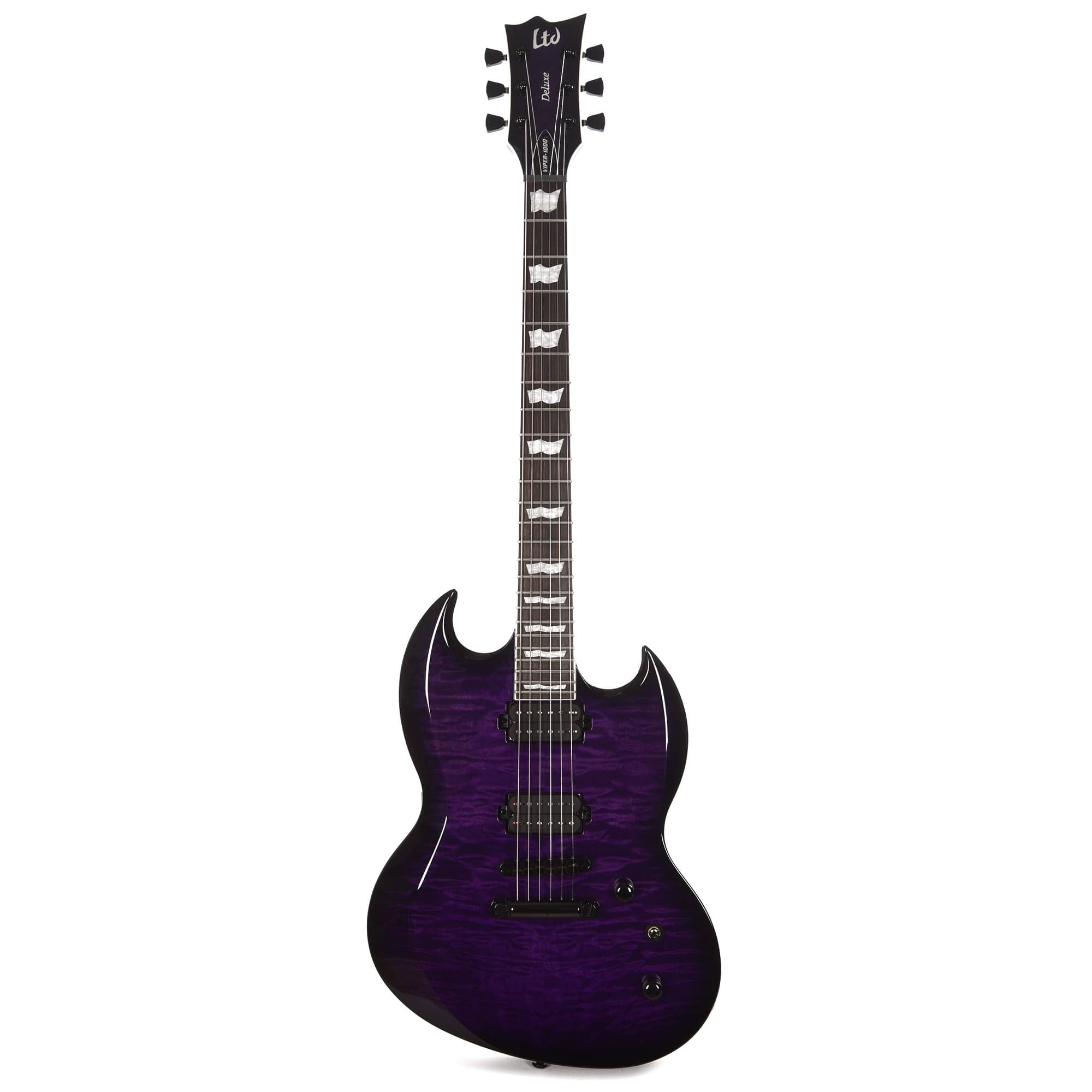 ESP LTD Viper-1000 QM See Thru Purple Sunburst – Chicago Music Exchange