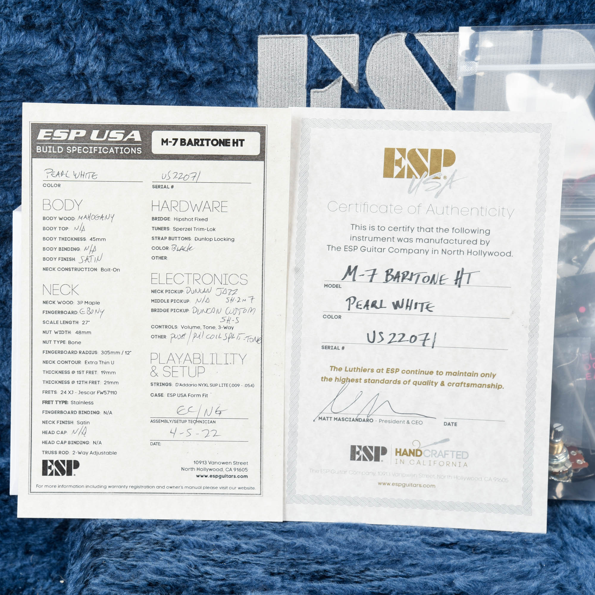 ESP USA Custom M7 Baritone White – Chicago Music Exchange