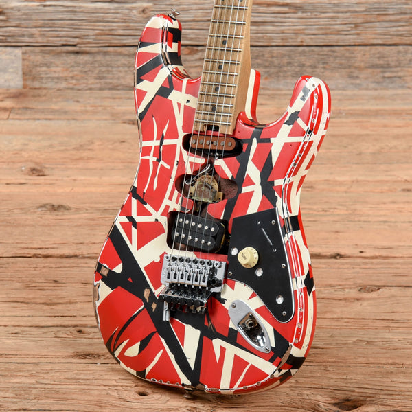 EVH Striped Series Frankie Red / White / Black Stripes Relic 2021 ...