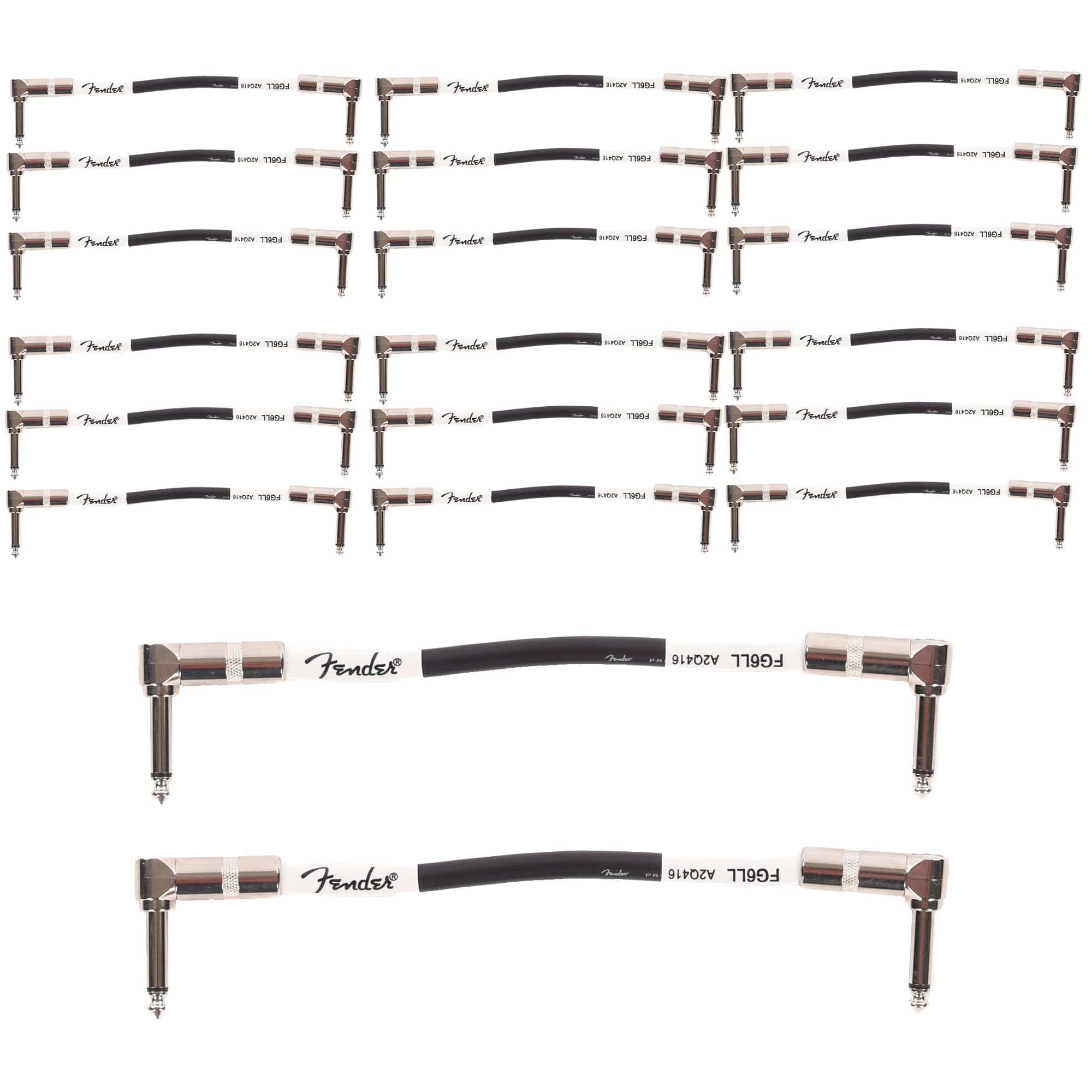 Fender Custom Shop 6" Instrument Patch Cable A/A Black 20 Pack Bundle ...