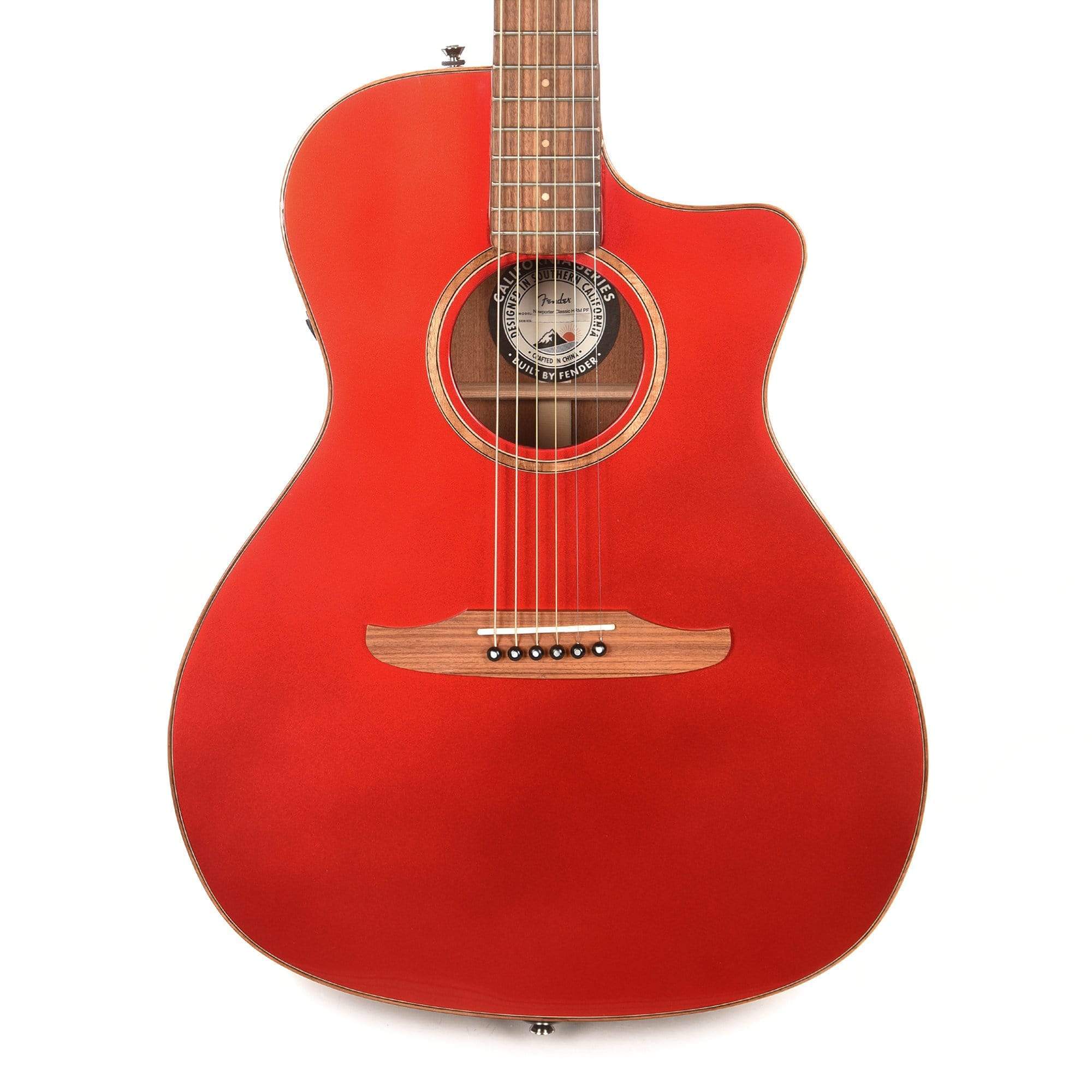 Fender Newporter Classic Acoustic Hot Rod Red Metallic – Chicago Music ...