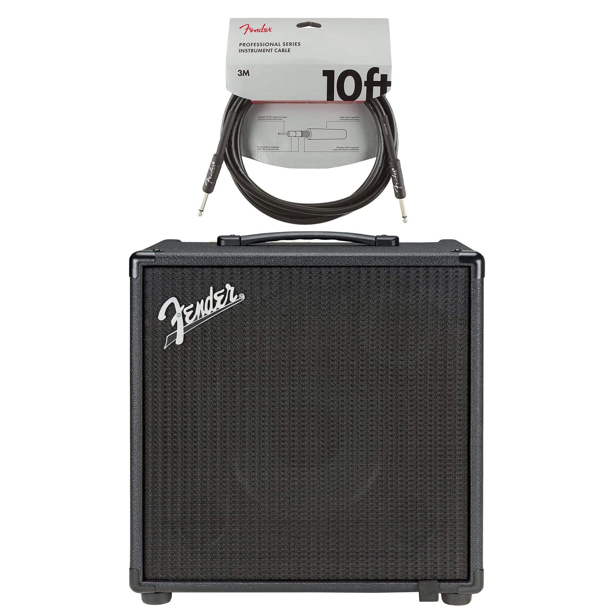 Fender Rumble Studio 40 1x10 Combo Black Cable Bundle – Chicago Music ...