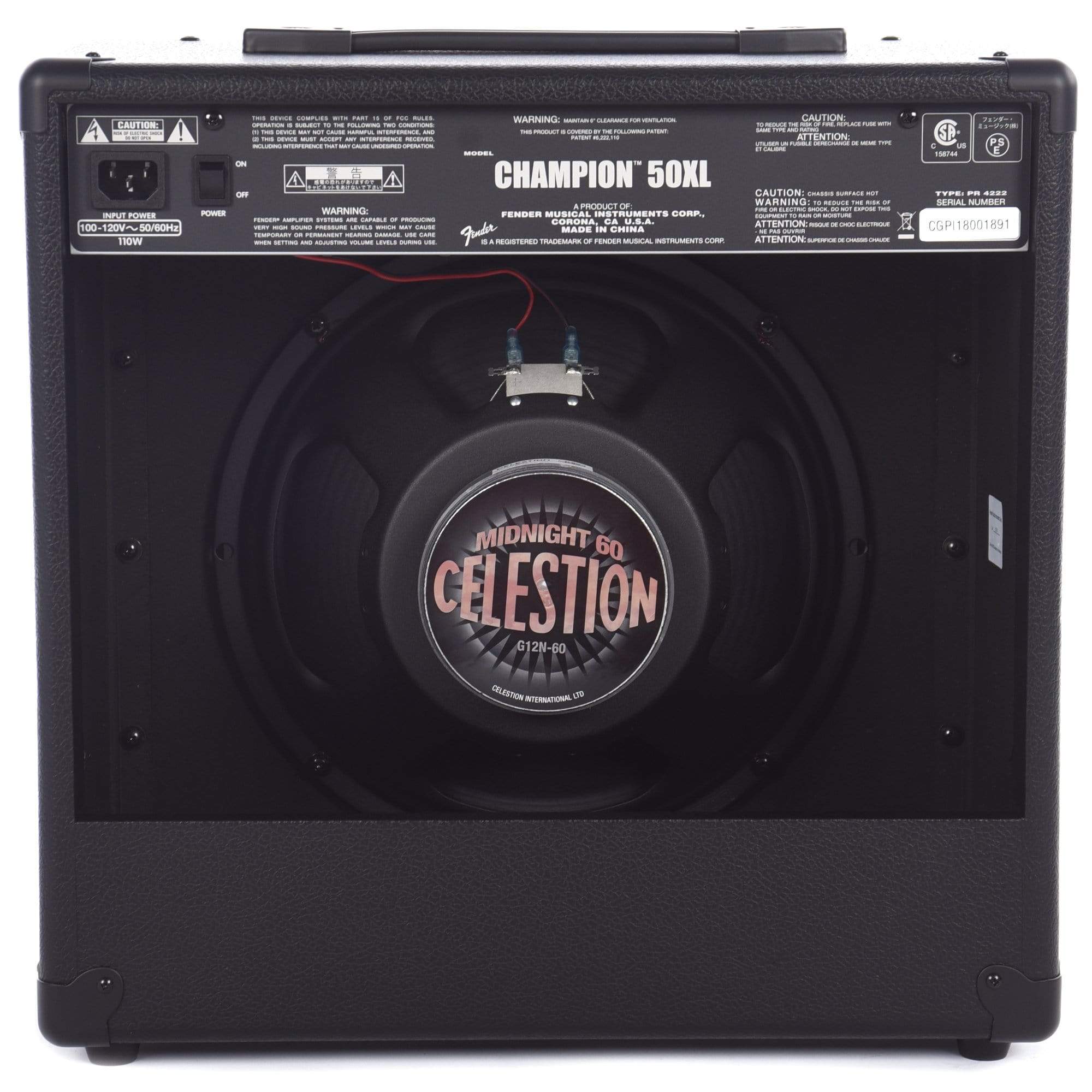 Fender Limited Champion 50XL 50W 1x12 Combo Black – Chicago Music Exchange