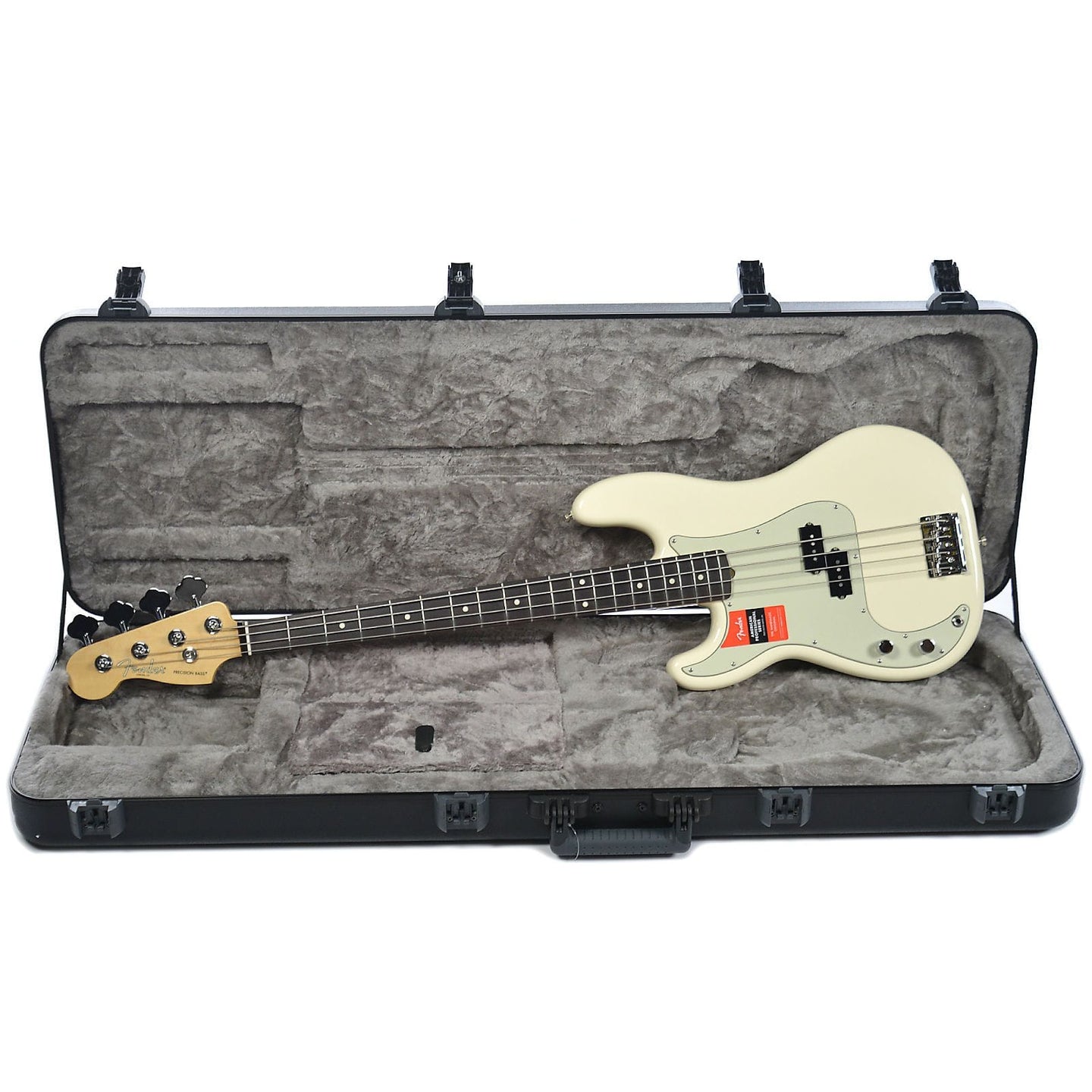 Fender American Pro Precision Bass Lefty RW Olympic White w/ Mint Pick ...
