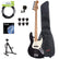 Fender Player Jazz Bass Black Bundle w/Fender Gig Bag, Stand, Cable, T ...