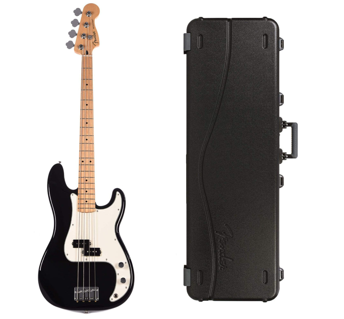Fender Player Precision Bass Black Bundle w/Fender Molded Hardshell Ca ...