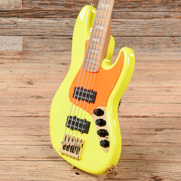 Fender Artist MonoNeon Jazz Bass V Neon Yellow – Chicago Music Exchange