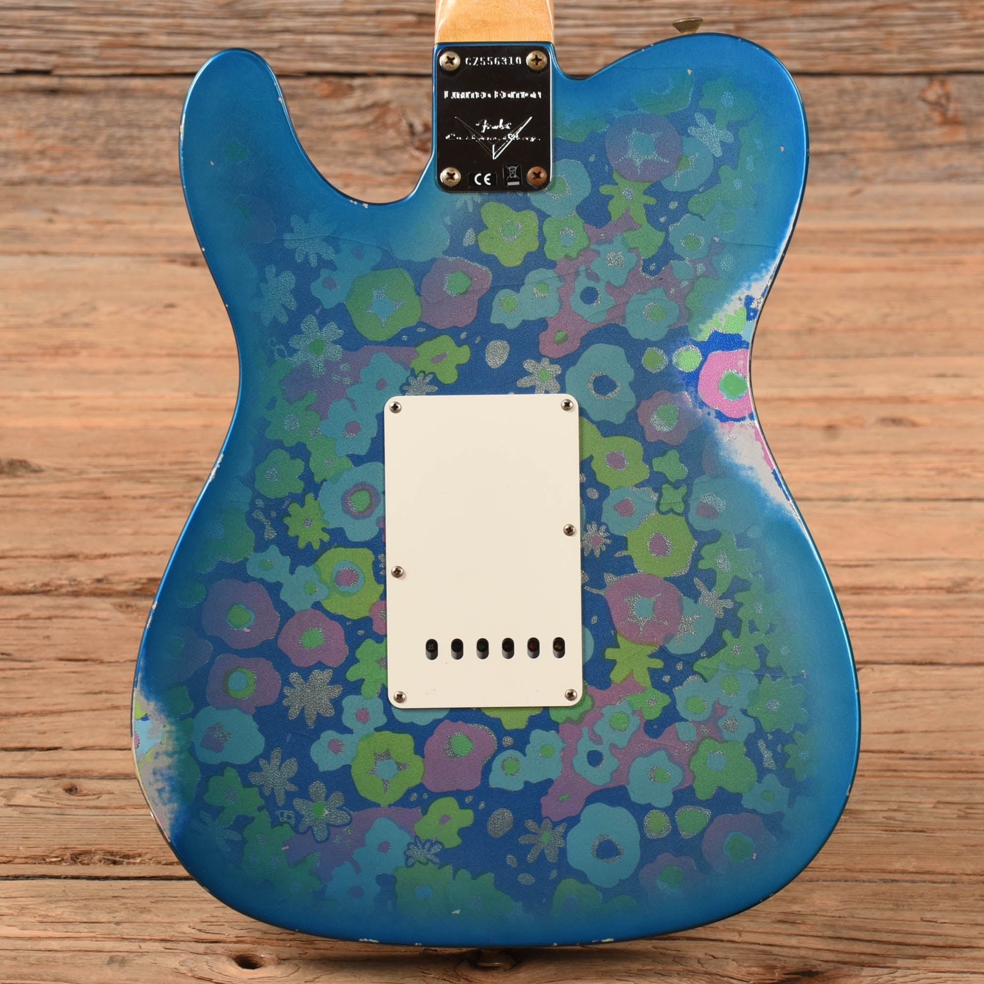 Fender Custom Shop 72 Telecaster Thinline HH Aged Blue Flower Blue Flo ...